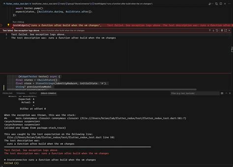 Dont Understand Peek View For Failed Tests · Issue 3704 · Dart Code