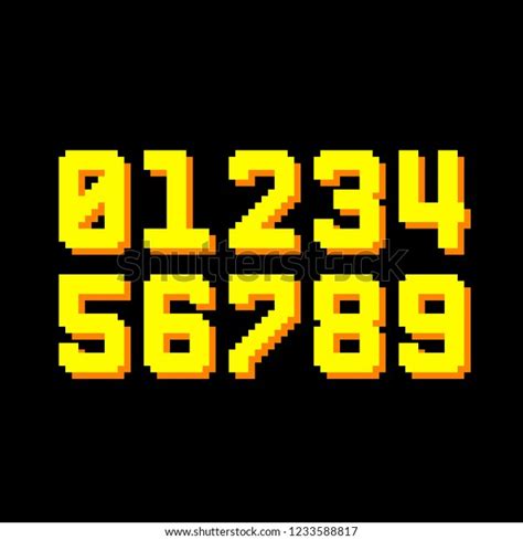 8bit Pixel Numbers Shadows Eps8 Vector Stock Vector Royalty Free 1233588817 Shutterstock
