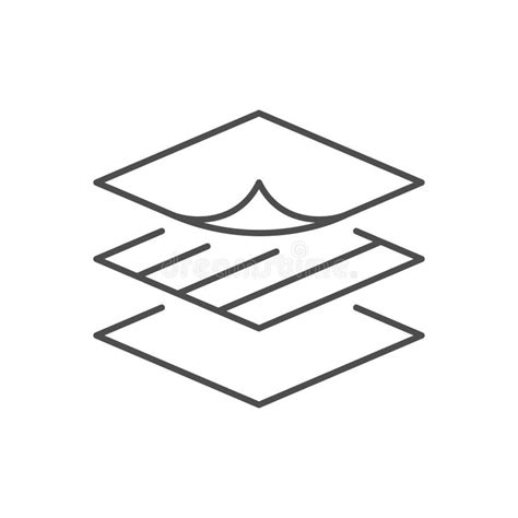 Layered Material Line Outline Icon Stock Vector Illustration Of