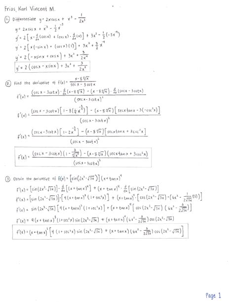 Solution Calculus General Differentiation Rules Assignment Studypool
