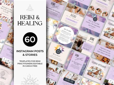 Reiki Instagram Posts Templates Crystal Healing Post And Story