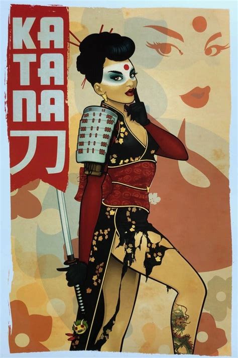 Katana Cover Variant Dc Bombshells Paper Print By Ant Lucia Unsigned