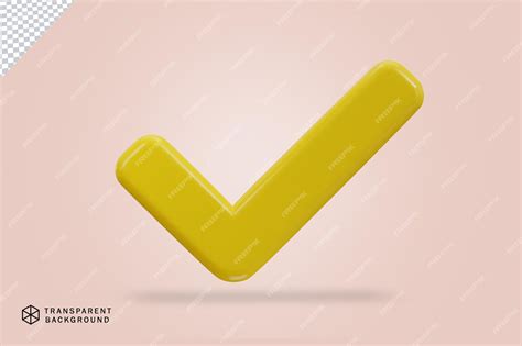 오른쪽 마크 또는 체크 마크 아이콘 3d 렌더 프리미엄 Psd 파일