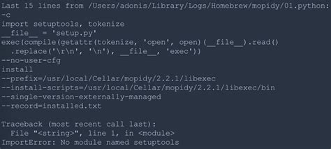 Python Trouble Installing Homebrew Package Mopidy On New