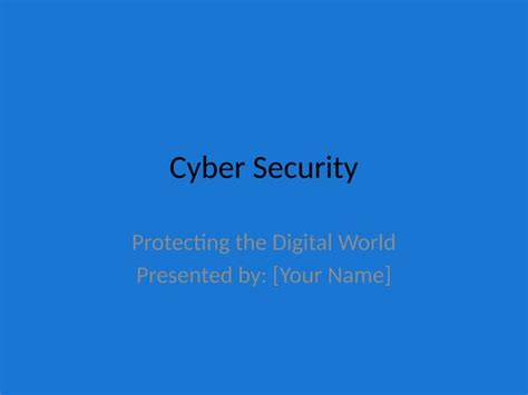 Cyber Security Presentation Styled Pptx