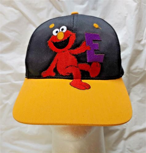 Vintage Sesame Street Elmo Letter E Snapback Hat Ca Gem