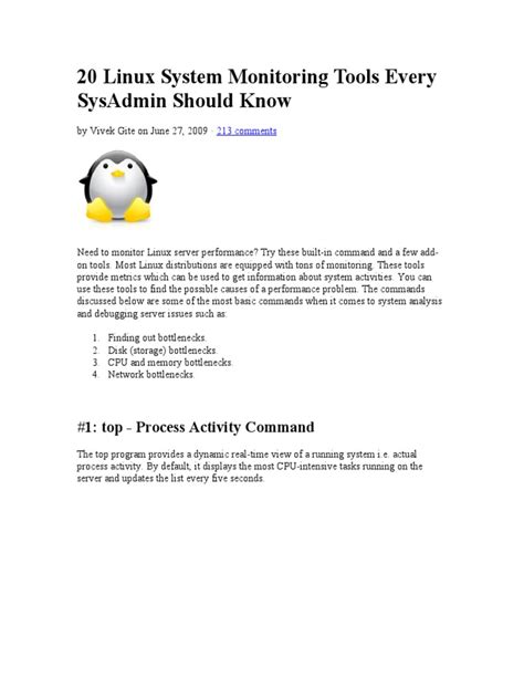20 linux system monitoring tools every sysadmin should know pdf