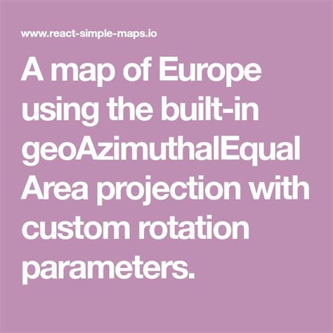 Europe Map With Custom Projection