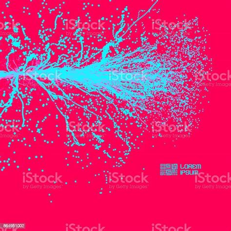 포인트 폭발 동적 배열 입자 방출 3d 기술 스타일입니다 추상적인 배경입니다 벡터 일러스트입니다 3차원 형태에 대한 스톡 벡터 아트 및 기타 이미지 Istock