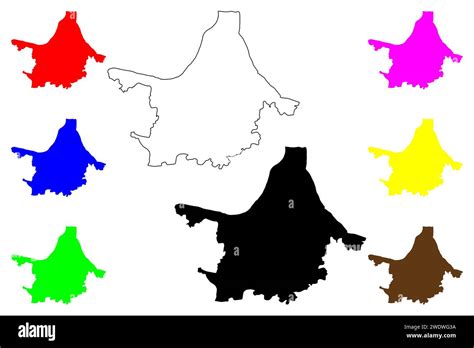 kolkata city republic of india west bengal state map vector illustration scribble sketch
