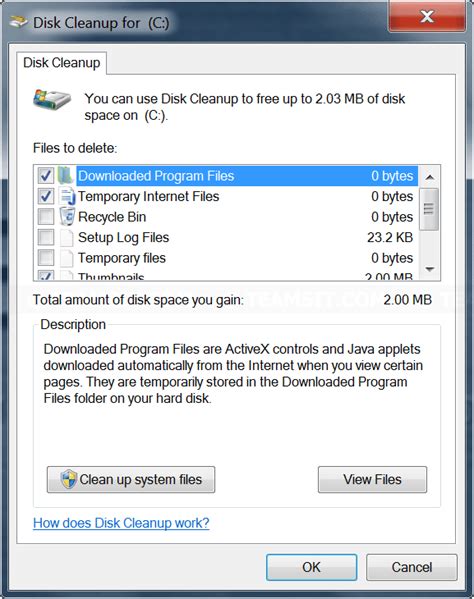 ลบไฟล์ขยะด้วย Disk Cleanup บน Windows 7 Teams It