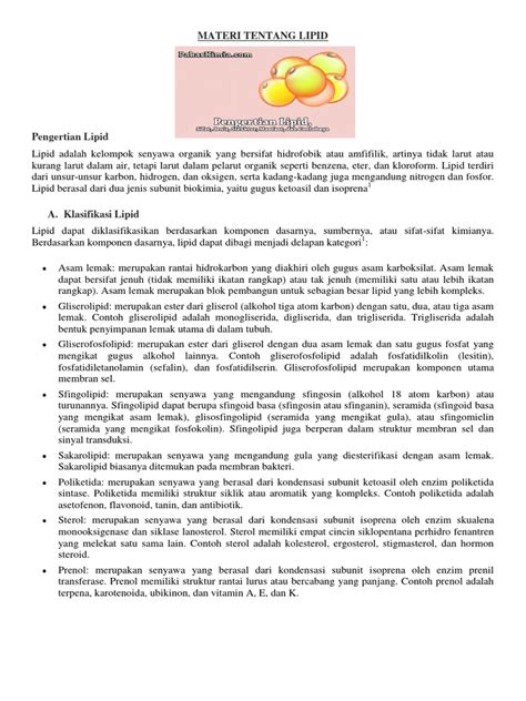 Materi Tentang Lipid Pdf