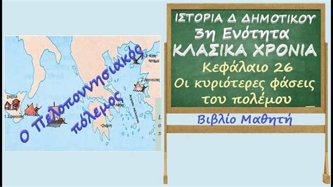 Ιστορία Δ΄ δημοτικού Κλασικά χρόνια Κεφάλαιο 26 Οι κυριότερες φάσεις του πολέμου Βιβλίο