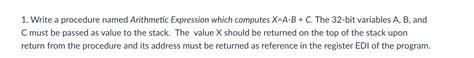 solved 1 write a procedure named arithmetic expression