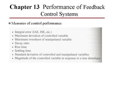 PPT Chapter Performance Of Feedback Control Systems PowerPoint Presentation Free To View