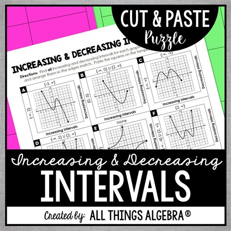 Increasing And Decreasing Intervals Of Graphs Cut And Paste Puzzle All