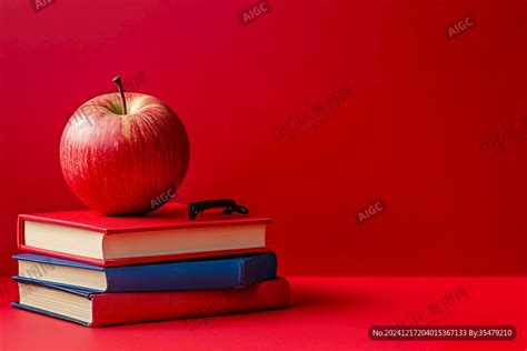 Ai创作图红苹果 苹果创意 苹果暖色背景 红色读本 苹果底图 苹果静物素材 书红 红色大苹果 苹果蓝底图 红色苹果7 红色教育书籍 红色读物 文件夹苹果 苹果美图 概念教育 昵图网