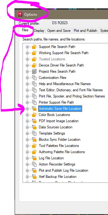 How Do You Autosave Bak Files To A Specific Folder Autodesk Community
