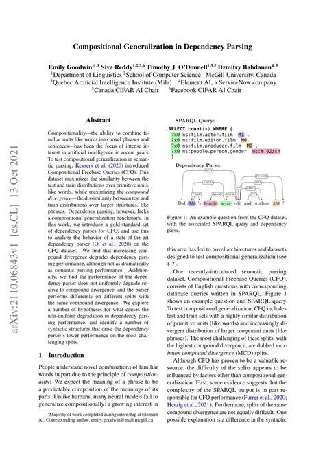 Pdf Compositional Generalization In Dependency Parsing