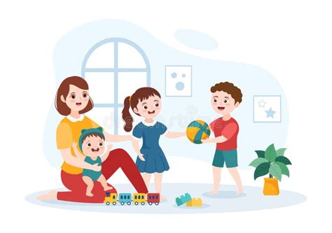 Niñera O Niñera Para Cuidar De Las Necesidades De Los Bebés Y Jugar Con
