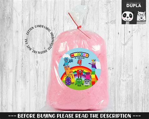Numberblocks Cotton Candy Label Printable Cotton Candy Label Etsy