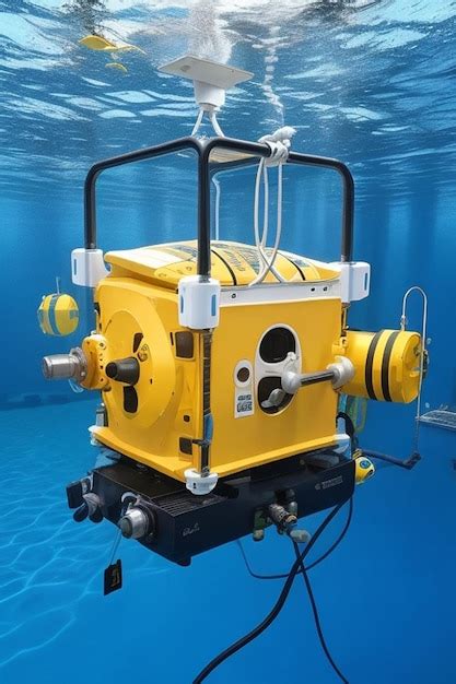 Premium Ai Image A Picture Of A Blue And White Remotely Controlled Underwater Vehicle Rov That