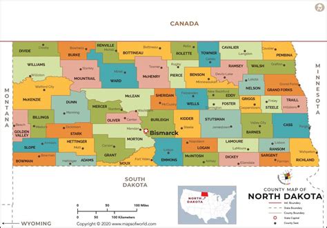 Nd County Map Printable
