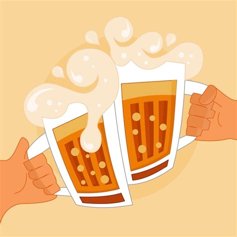 Premium Vector Beer Cheers Flat Vector Illustration