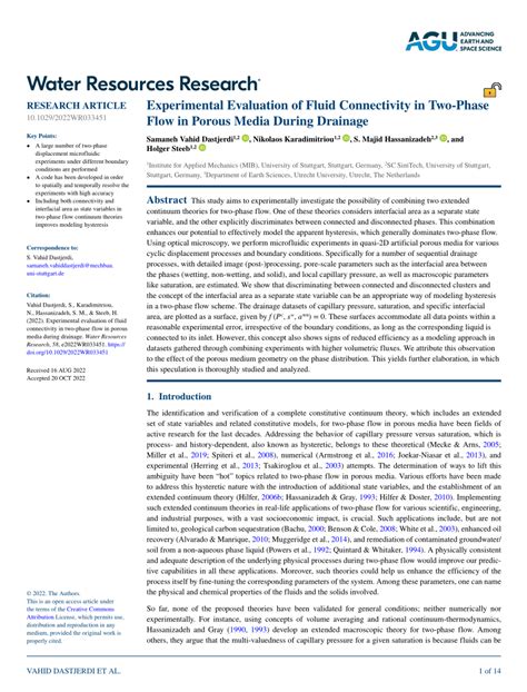 Pdf Experimental Evaluation Of Fluid Connectivity In Two‐phase Flow In Porous Media During