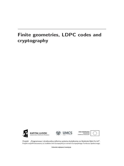 Finite Geometries Ldpc Codes And Cryptography Ustimenko Pdf Pdf Group Mathematics