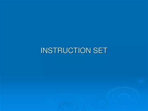 PPT INSTRUCTION SET PowerPoint Presentation Free Download ID
