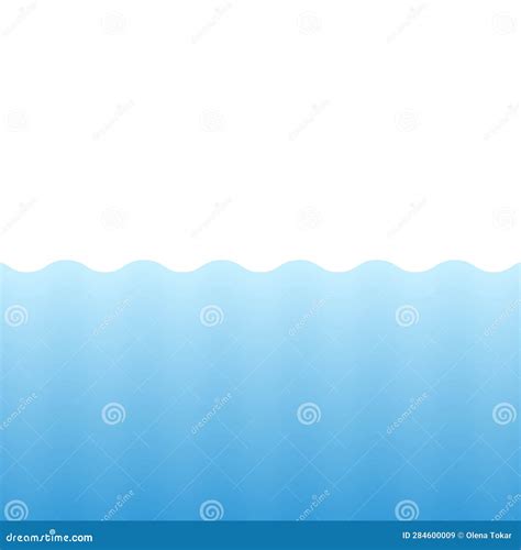 Blue Waves Gradient Decorative Frame Vector Design Template Abstract Water Waves Stock Vector