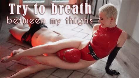 Try To Breath Between My Thighs Headscissors And Facesitting In Red