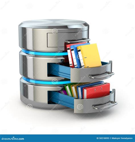 database storage concept hard disk icon with folders stock