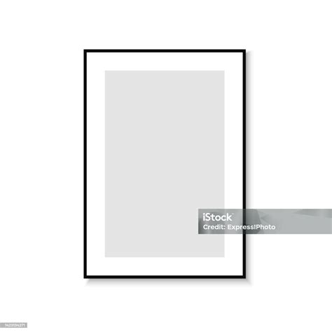 검은 테두리와 그림자가있는 사실적인 벡터 프레임 흰색 배경에 고립되어 있습니다 미니멀한 기하학적 디자인 콘텐츠의 빈 공간입니다