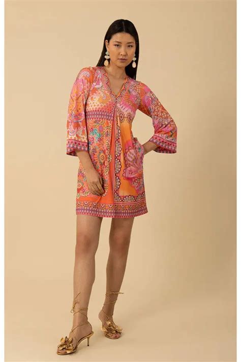 Hale Bob Juniper Jersey Dress Orange Editorialist