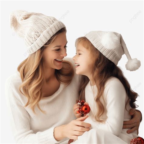 웃고 있는 젊은 어머니와 어린 딸이 크리스마스에 놀고 있다 사랑으로 서로를 바라보며 행복한 사람들 행복한 인간 Png 일러스트 및 이미지 에 대한 무료 다운로드