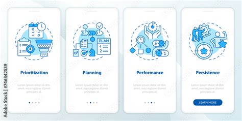Time Management Prioritization Blue Onboarding Mobile App Screen