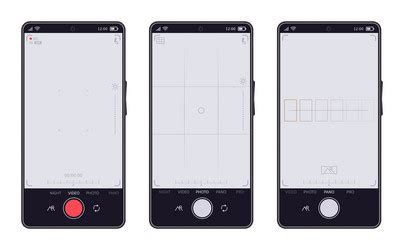 Ui Ux Design Camera App For Mobile Shooting Modes Vector Image