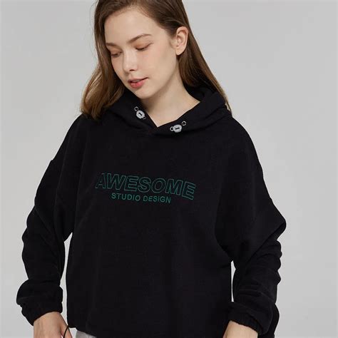 플리스 크롭 후드 티셔츠 블랙 감도 깊은 취향 셀렉트샵 29cm