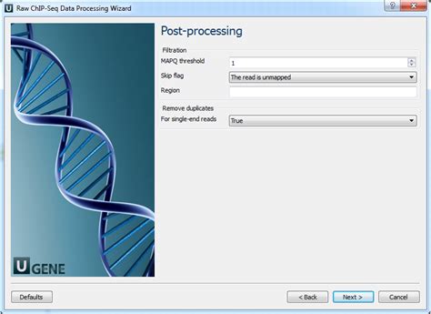 raw chip seq data processing ugene documentation
