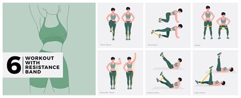 Workout Exercises With Resistance Band Women Doing Fitness And Yoga