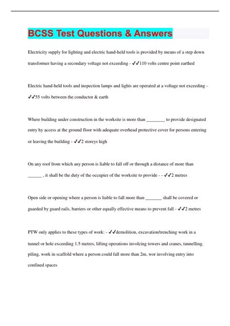 Bcss Test Questions And Answers 75 Questions With 100 Correct Answers
