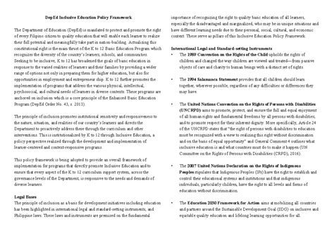 03w3pei Supplementary Readings Dep Ed Inclusive Education Policy