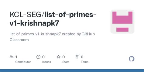 GitHub KCL SEG List Of Primes V Krishnapk List Of Primes V Krishnapk Created By GitHub