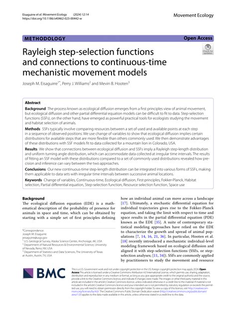 Pdf Rayleigh Step Selection Functions And Connections To Continuous