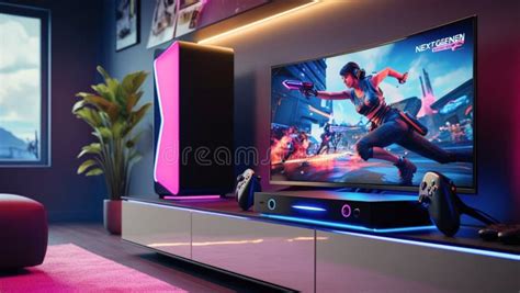 A Next Gen Gaming Console With A Sleek Stock Illustration Illustration Of Excitement Showing