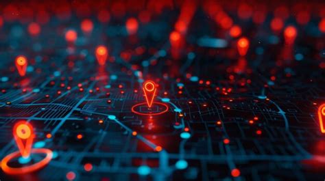 Premium Photo Hightech Digital Map With Glowing Location Markers Generative Ai