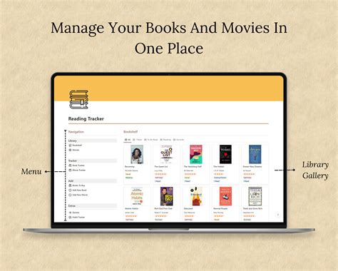 Notion Reading Tracker Template Notion Book And Movie Planner Notion Reading Journal Notion