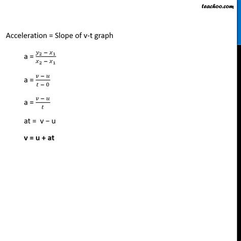 Derivation Of All 3 Equations Of Motion By Graph Teachoo